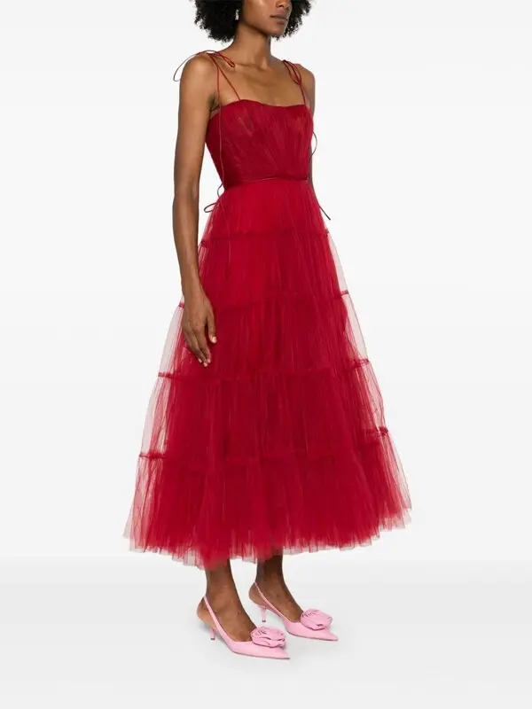 ANA RADU Tulle Maxi Dress - Red