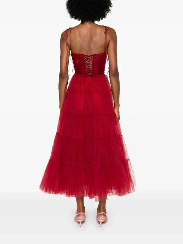 ANA RADU Tulle Maxi Dress - Red