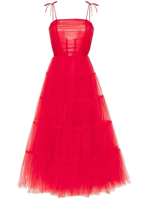 ANA RADU Tiered Maxi Dress - Red