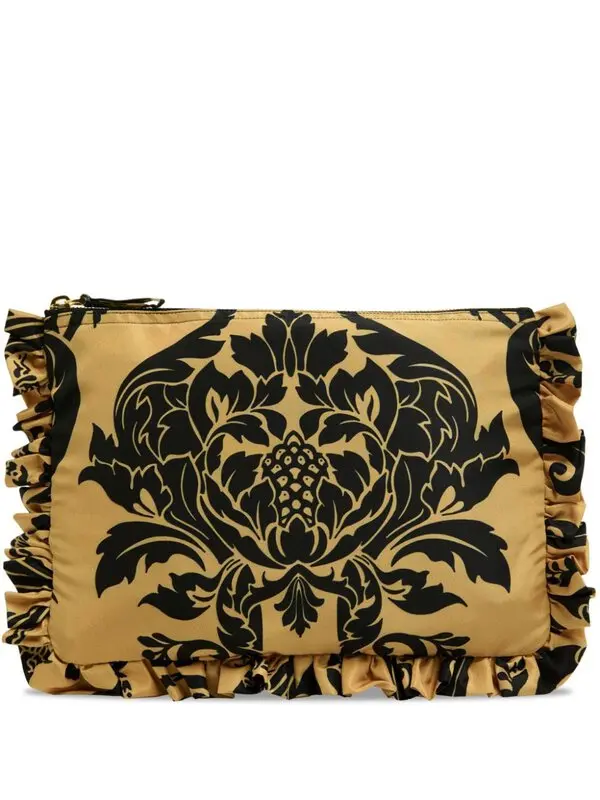 La DoubleJ Cherubs-print Clutch Bag - Gold
