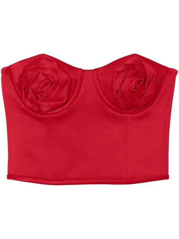 Marc Jacobs Duchess Satin Rose Corset - Red