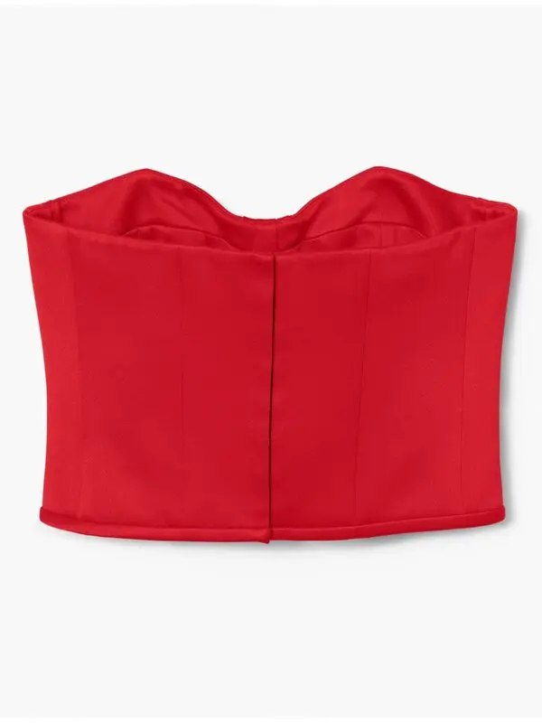 Marc Jacobs Duchess Satin Rose Corset - Red