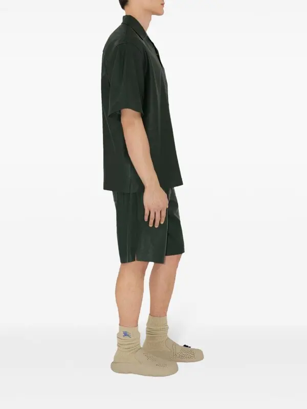 Burberry Logo-debossed Leather Shorts