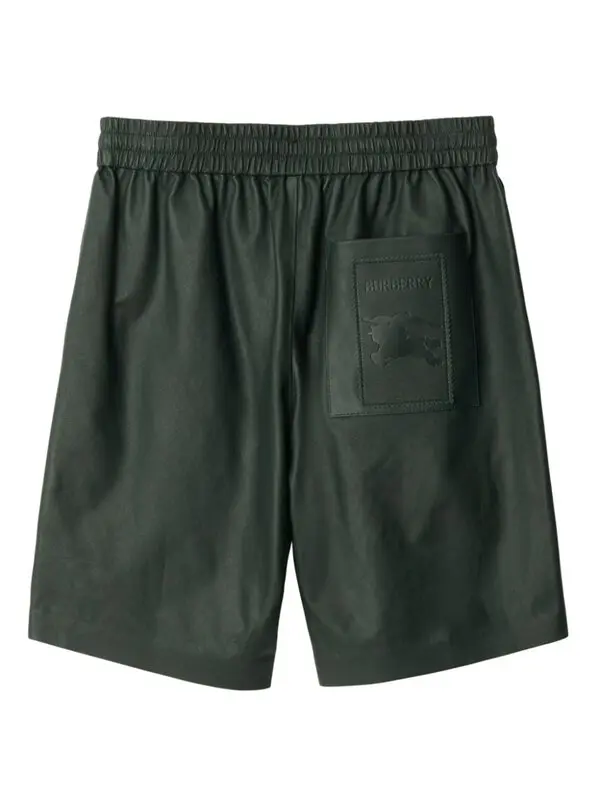 Burberry Logo-debossed Leather Shorts