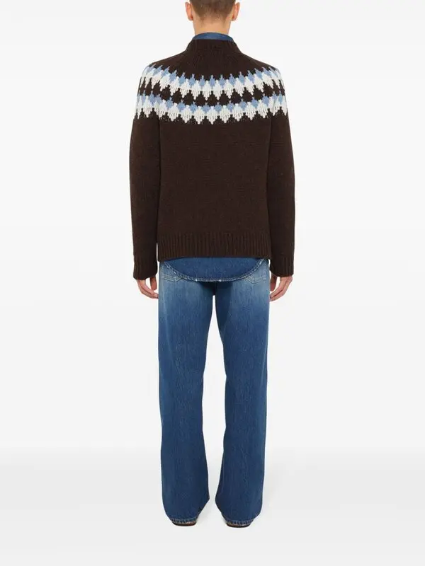 Alanui Fair Isle Intarsia-knit Wool Sweater - Brown