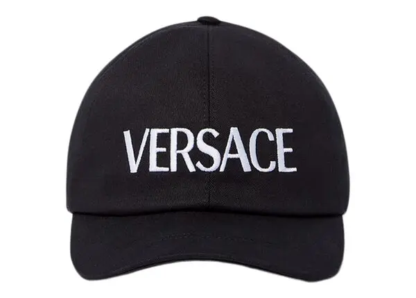 Versace Embroidered Logo Cap - Black/white