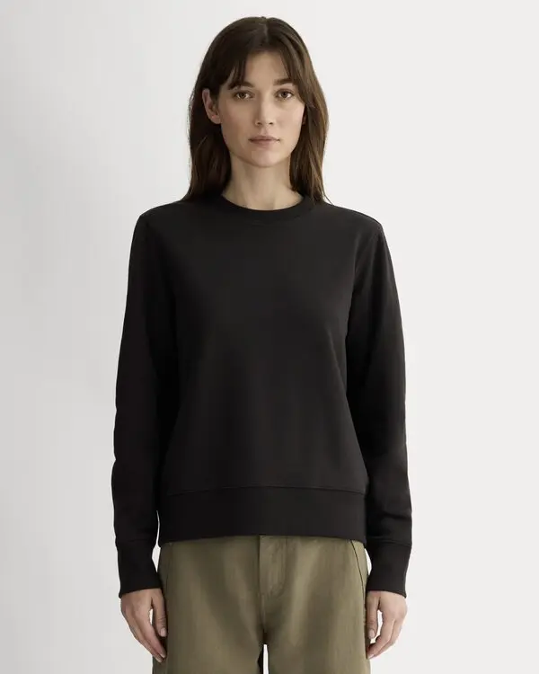 Everlane Crew Neck Terry Sweater - Black