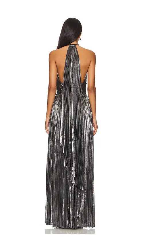 Retrofete Reiss Dress In Metallic Silver