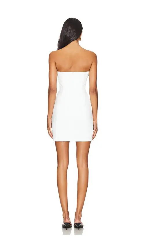 Amanda Uprichard X Strapless Crepe Mini Dress - Ivory & Black