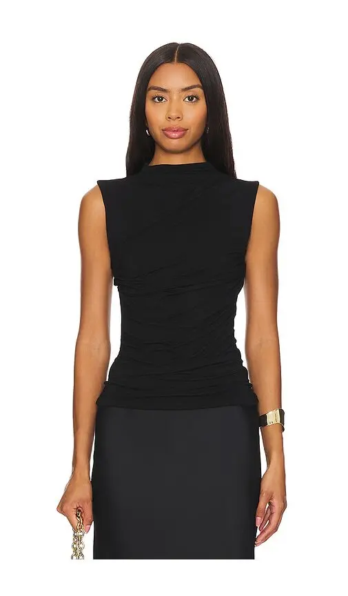 Enza Costa Sleeveless Twist Top - Black