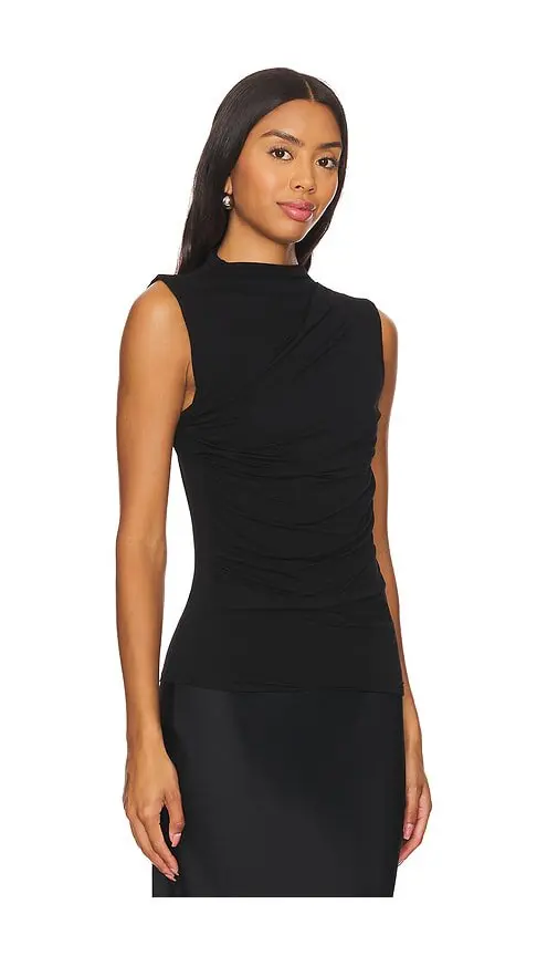 Enza Costa Sleeveless Twist Top - Black
