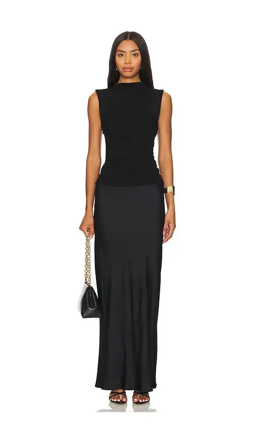 Enza Costa Sleeveless Twist Top - Black