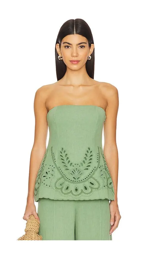 Hemant & Nandita Strapless Eyelet Top