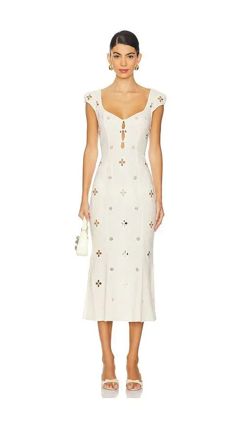 slim fit dress slacks MIRROR PALAIS Ivory Silk Wrap Skirt Maxi Dress (Sz. S) main image 0