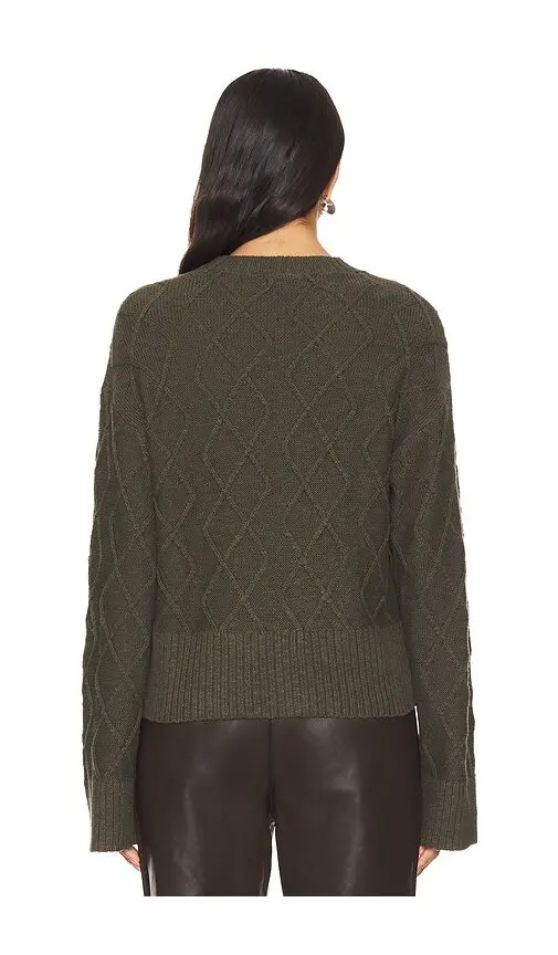Sanctuary Coastal Cable Crewneck Sweater - Dark Olive