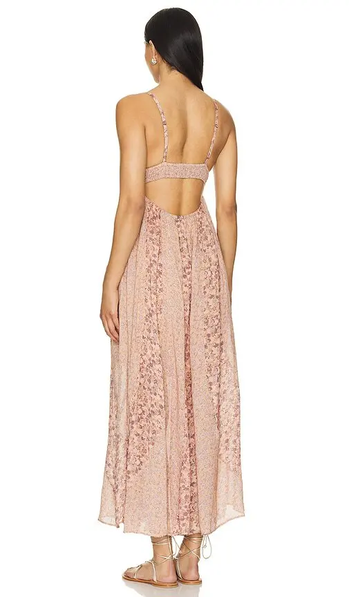 midi patterned dress Tamry Smocked Midi Dress Kendrie Floral PINK-ORG-BLUE / L by Sugarlips