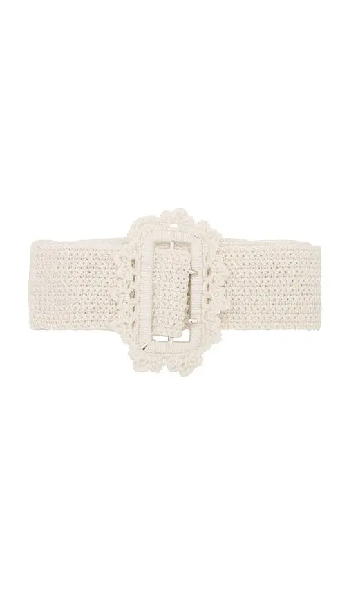 Nastyamasha Crochet Belt With Embroidery Logo In Off White  display picture 1