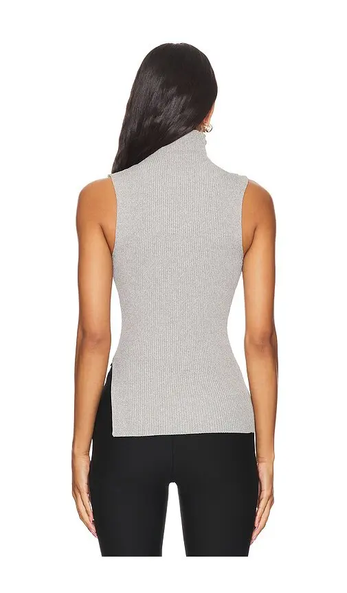 ALL THE WAYS Ribbed Knit Mock Neck Sleeveless Top