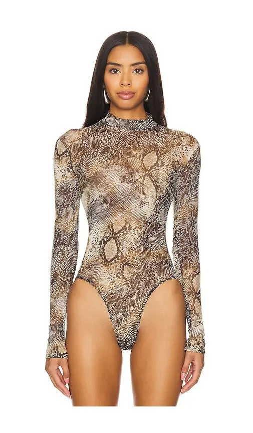Lapointe Mesh Mock Neck Bodysuit
