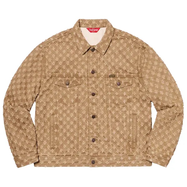 Supreme Hole Punch Denim Trucker Jacket - Brown
