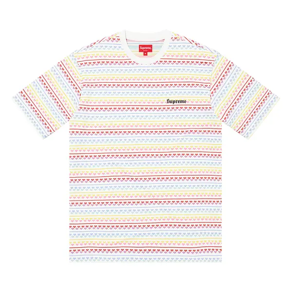 Supreme Hearts Jacquard Short-sleeve Top - White