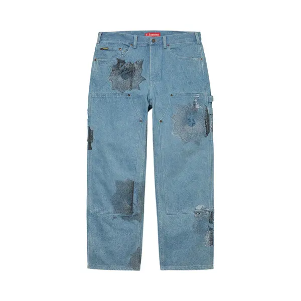Supreme X Nate Lowman Double Knee Painter Pant - Blue