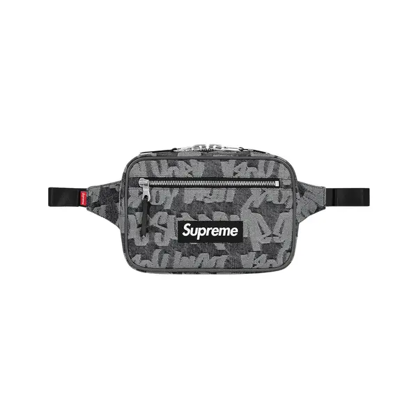Supreme Fat Tip Jacquard Denim Waist Bag - Black