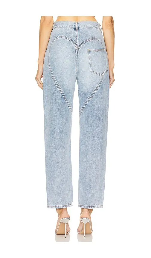 AREA Crystal Slit Jeans - Blue