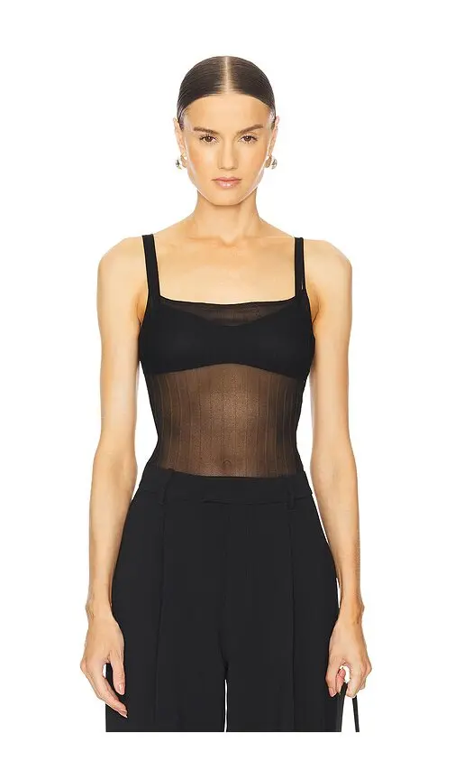 L'academie Madelyn Sheer Mesh Top