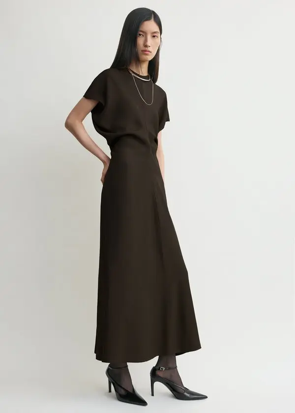 TOTEME Slouch Waist Maxi Dress - Brown
