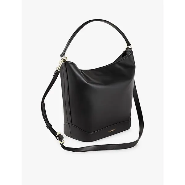 Sandro Slouchy Leather Shoulder Bag - Noir / Gris