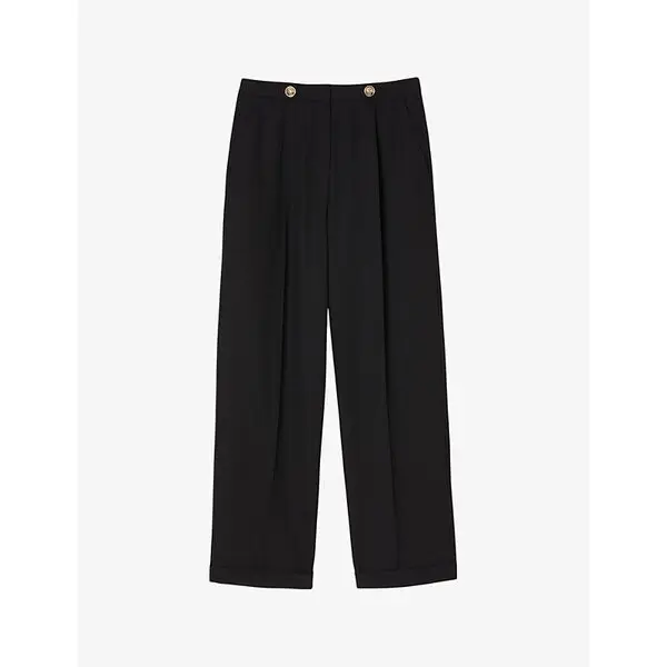 Sandro Button-embellished High-rise Trousers