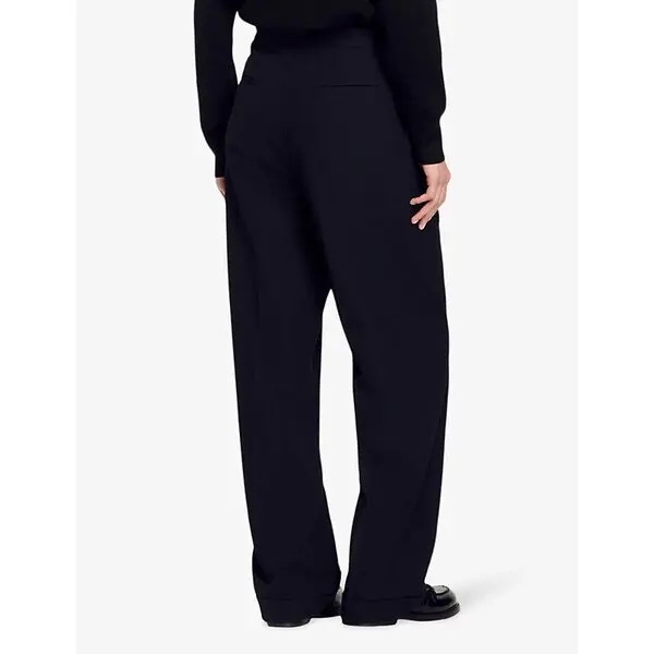 Sandro Button-embellished High-rise Trousers