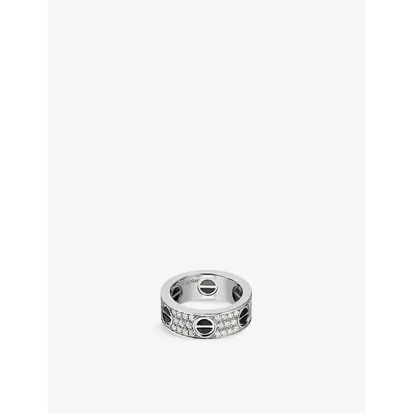 CARTIER Love 18ct White-gold, Ceramic And Diamond Ring - White Gold
