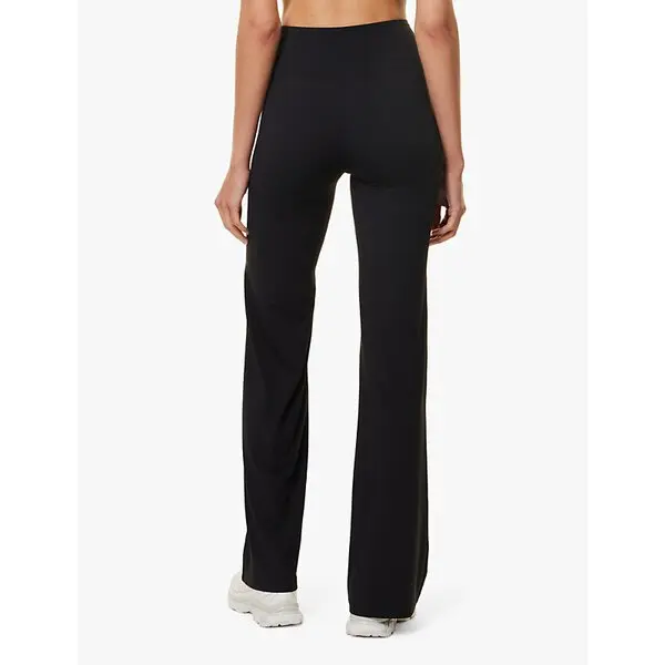 GYMSHARK Crossover Waist Flared-leg Regular Stretch-woven Leggings - Black