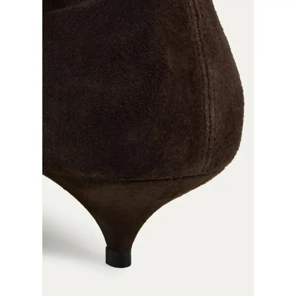 THE ROW Liisa Suede Booties - Moka