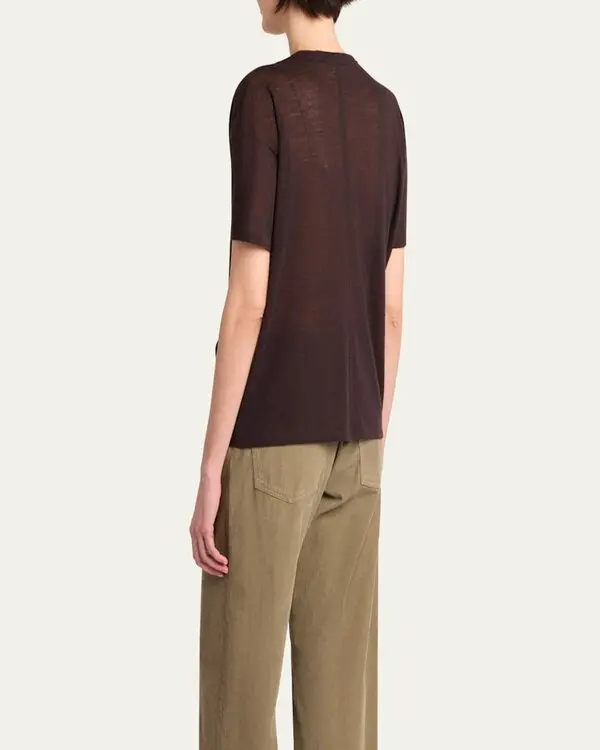 THE ROW Lila Cashmere T-shirt - Brown