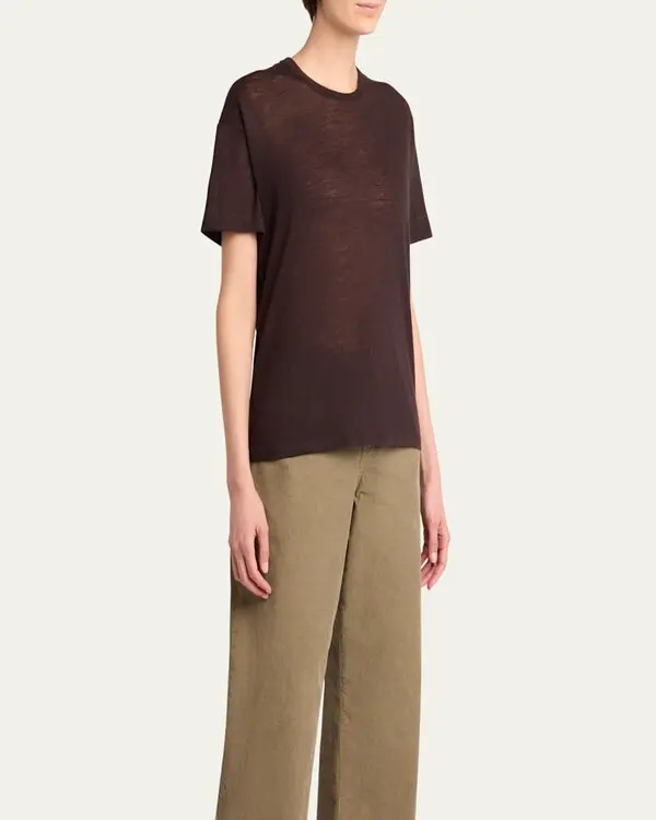 THE ROW Lila Cashmere T-shirt - Brown