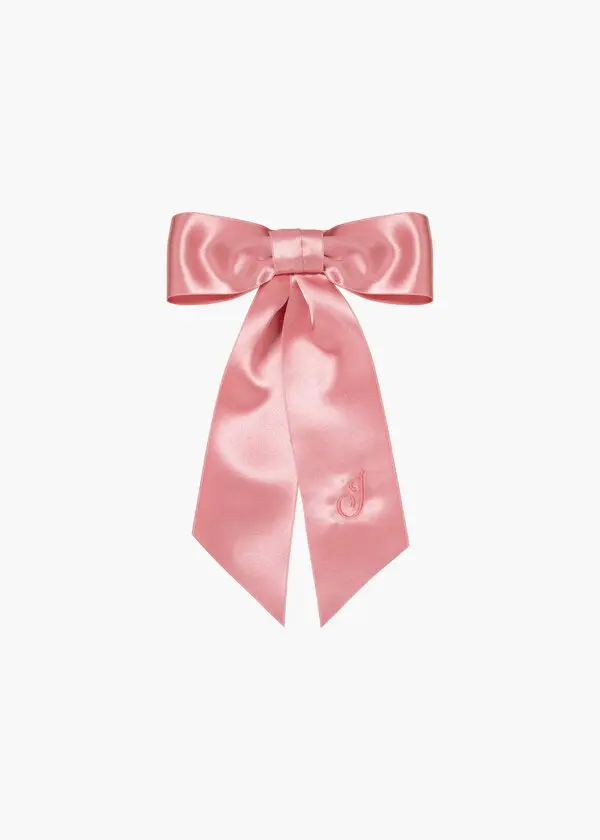 JENNIFER BEHR Initial April Satin Bow Barrette - Peony