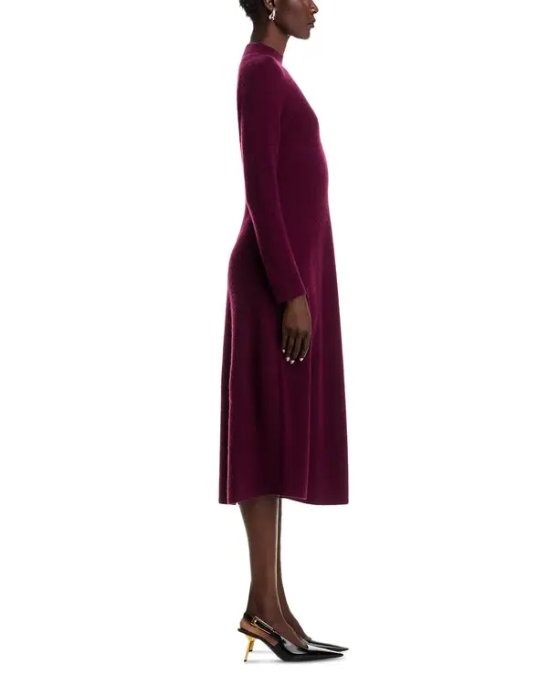 Bloomingdale'S Mock Neck Dress In Heather Burgundy - 75% Off | Editorialist