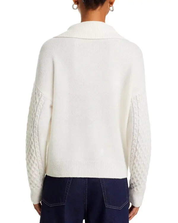 Bloomingdale'S C Quarter Zip Cable Knit Sweater