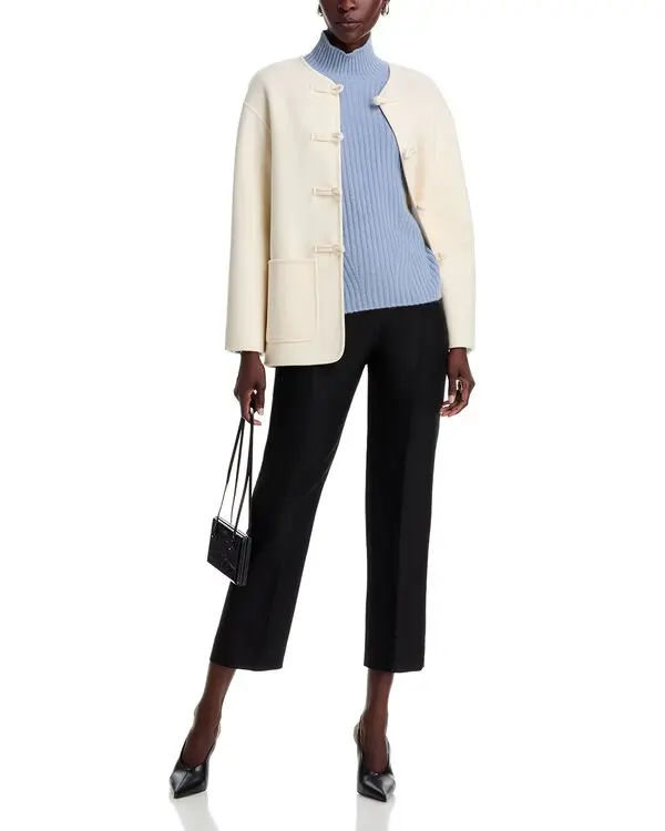 Bloomingdale'S Rib Knit Bell Sleeve Turtleneck Sweater - Dolphin