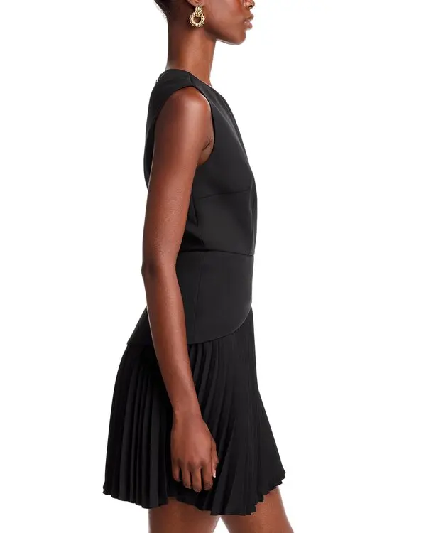 strapless open back dress Kera Green Pinstripe Pleated Mini Dress – Disturbia main image 0
