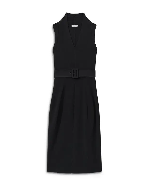 REISS Ella Knitted Rib Midi Dress