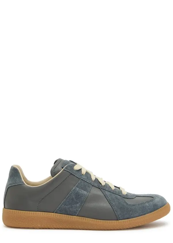 MAISON MARGIELA Replica Panelled Leather Sneakers - Grey