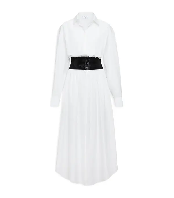 Alaïa Belted Shirt Midi Dress