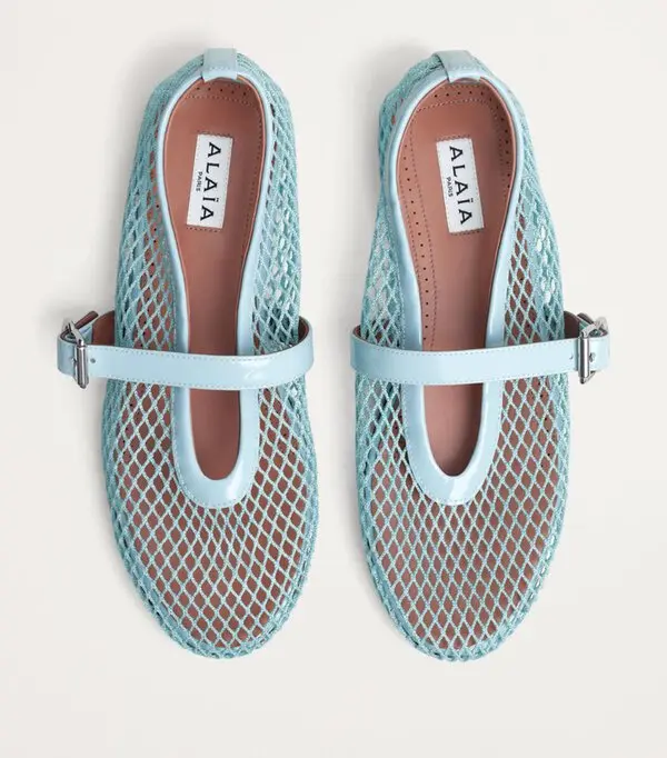 Alaïa Leather-mesh Ballet Flats