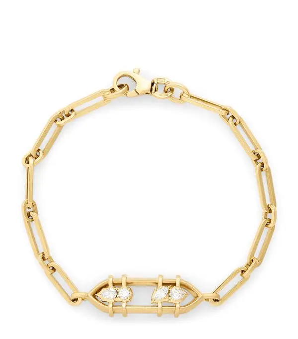 JADE TRAU Yellow And Diamond Posey Link Bracelet - Gold