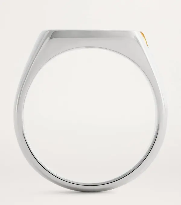 Tom Wood Sterling And Black Diamond Signet Ring