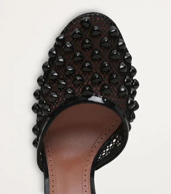 Alaïa Leather Embellished-mesh Pumps 90